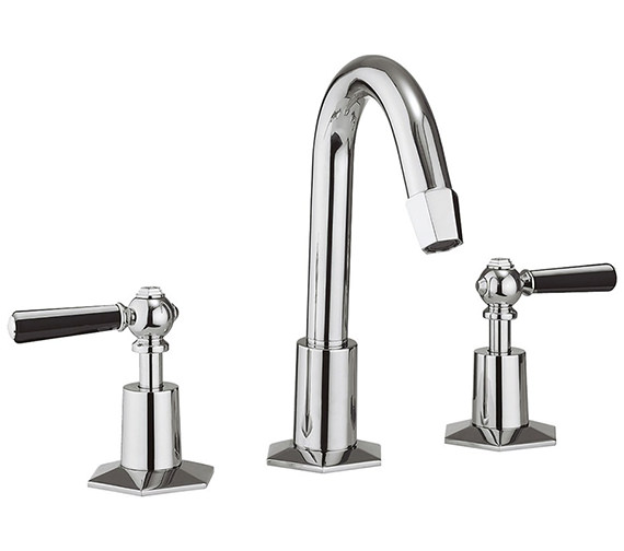 Crosswater Waldorf Deck Mounted 3 Hole Chrome Basin Tap Set