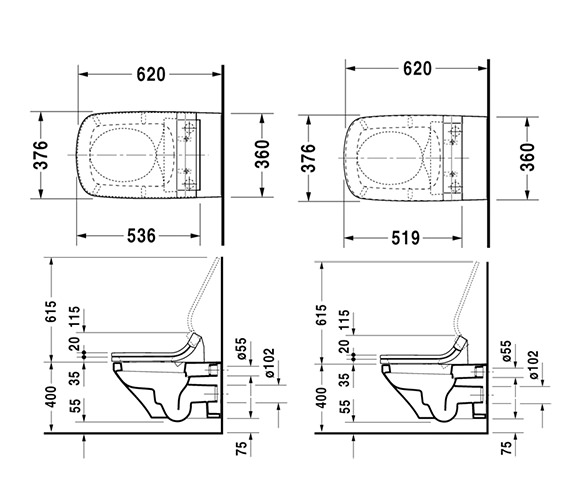 Duravit DuraStyle Wall Mounted SensoWash Toilet