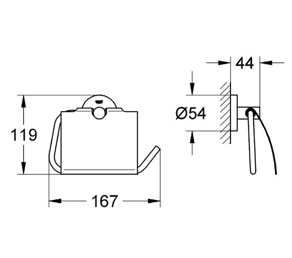 Grohe Essentials Chrome Toilet Roll Holder With Cover - 40367001