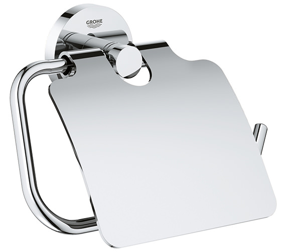 Grohe Essentials Chrome Toilet Roll Holder With Cover - 40367001