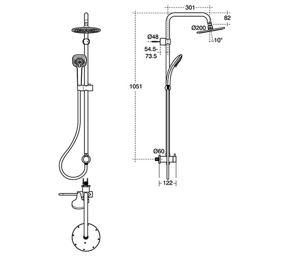 Ideal Standard Idealrain Chrome Dual Shower Kit For Shower Mixers | A5689AA
