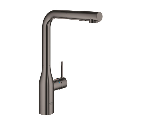 Grohe Essence L Spout Chrome Kitchen Sink Mixer Tap With Pull Out Spray