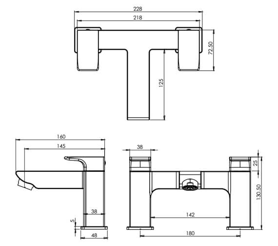 Roper Rhodes Elate Deck Mounted Bath Filler Tap - T243202
