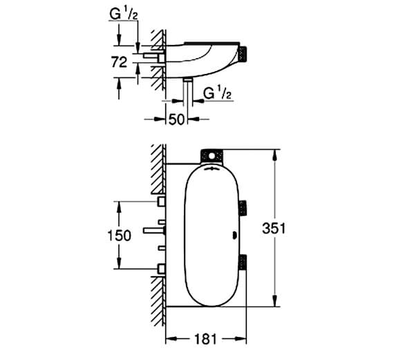 Grohe Grohtherm Smart Control Combi Chrome Thermostatic Shower Mixer ...