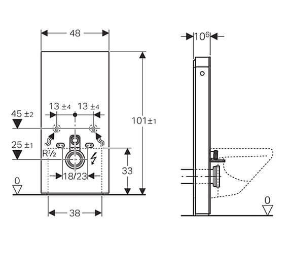Geberit Monolith Plus Sanitary Module For Wall-Hung WC White - 131.221.SI.5
