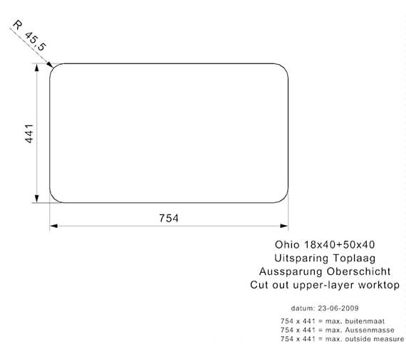 Reginox Ohio 753 x 440mm Stainless Steel 1.5 Bowl Integrated Kitchen ...