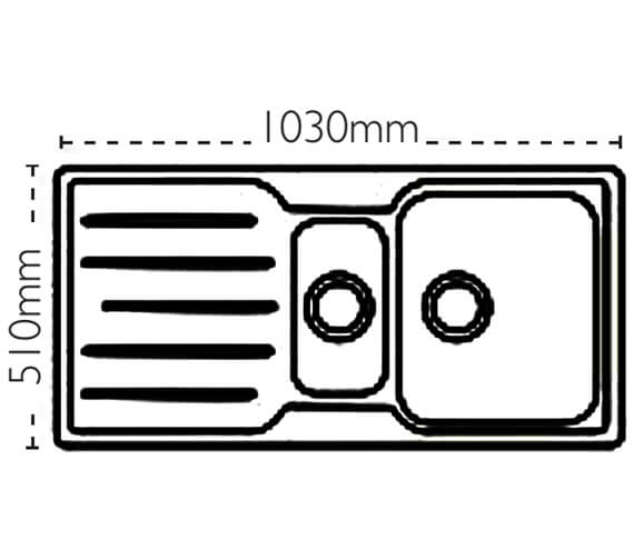 Carron Phoenix Adelphi 150 Polished 1.5 Bowl Inset Kitchen Sink - 127. ...