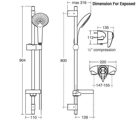 Ideal Standard Trevi Chrome CTV Shower Pack With Built-In Valve