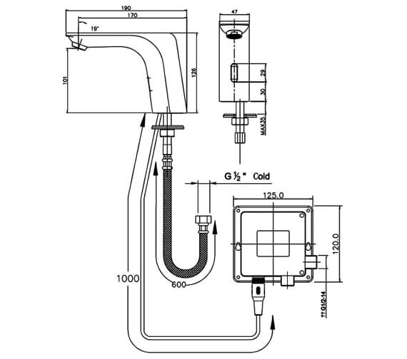 Deva Deck Mounted Chrome Sensor Tap - SENSOR7/D