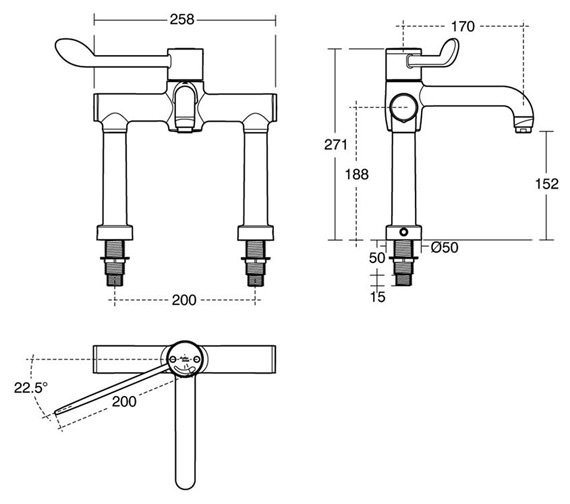 Armitage Shanks Markwik 21+ 2 Hole Thermostatic Basin Mixer Tap With ...
