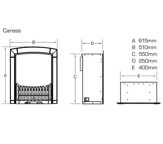 Flavel Caress Contemporary Slide Control Inset Gas Fire Silver-FICC6RSN