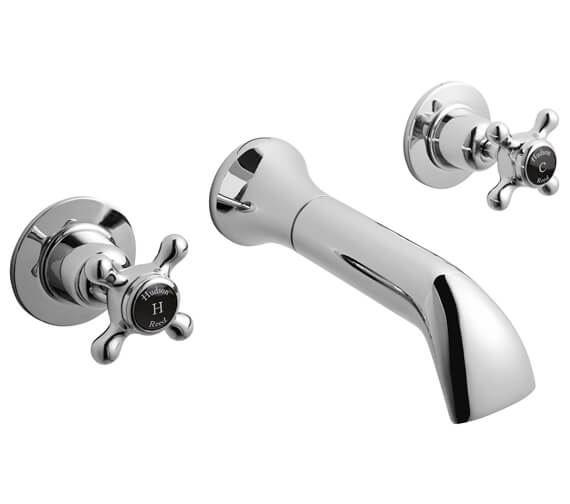 Hudson Reed Topaz 3 Hole Wall Mounted Basin Mixer Tap - BC317HX