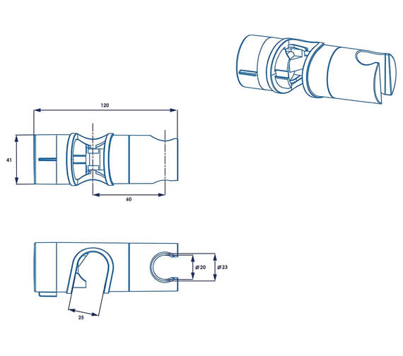 Croydex Universal Riser Rail Slider - AM710122