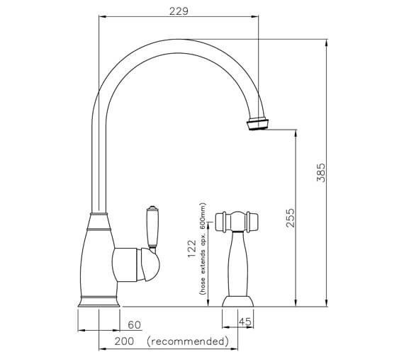 Abode Astbury Single Lever Kitchen Mixer Tap With Integrated Handspray