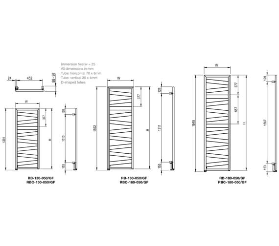 Zehnder Ribbon 500mm Wide Chrome Electric Towel Radiator