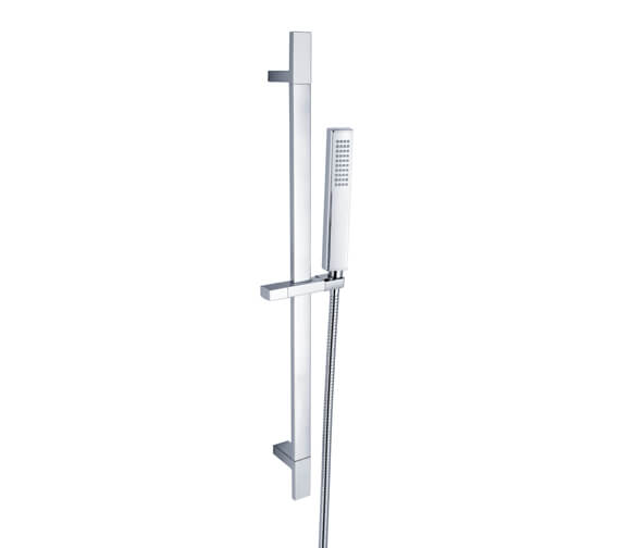 RAK Square Slide Rail Kit And Single Function Shower Handset - Chrome