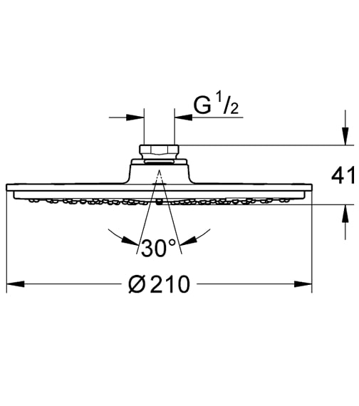 Grohe Rainshower Cosmopolitan 210 Head Shower 1 Spray - 28368000