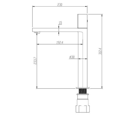 Aqua Edition Velar Black Basin Mixer Tap With Click Clack Waste - AVEV05MB