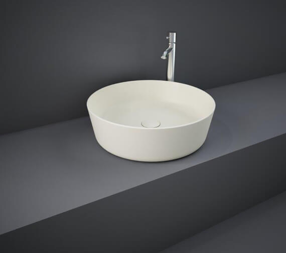 RAK Feeling Round 420mm Matt White Countertop Basin Without Tap Hole