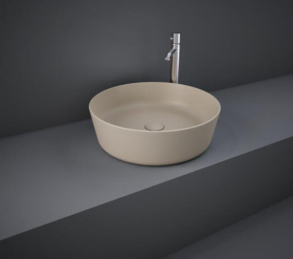 RAK Feeling Round 420mm Matt White Countertop Basin Without Tap Hole