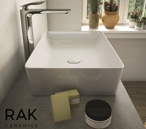 RAK Feeling Rectangular 500 x 360mm Matt White Countertop Basin