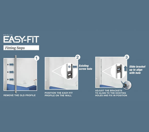 Merlyn MB2T 6mm Single Panel Hinged Square Bath Screen With Towel Rail ...