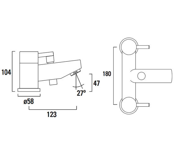 Roper Rhodes Storm Deck Mounted Bath Mixer Tap Chrome | T223202