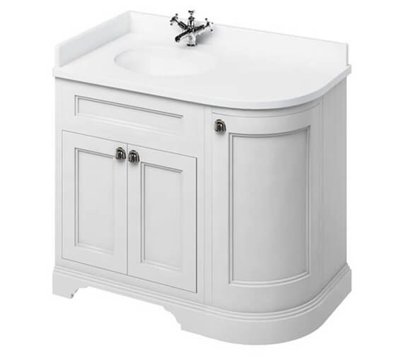 Burlington Freestanding 1000mm Left Hand Curved Corner Vanity Unit