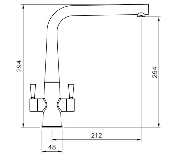 Rangemaster Conical Dual Lever Kitchen Sink Mixer Tap | TCO1CM/