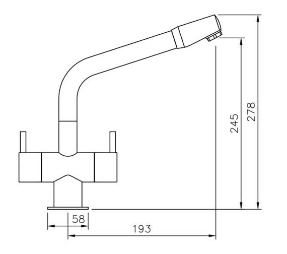 Rangemaster Aquadisc 1 Chrome Monobloc Dual Lever Kitchen Sink Mixer