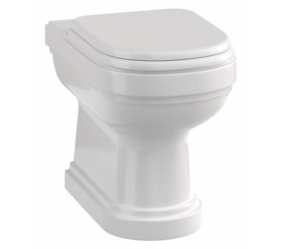 Burlington Riviera 535mm White Back To Wall WC Pan With Soft Close Seat