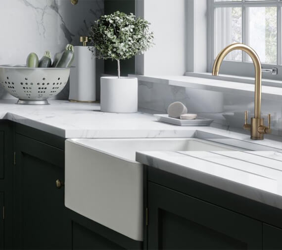 Rangemaster Belfast Fire Clay Ceramic White Sink - CBL595WH/