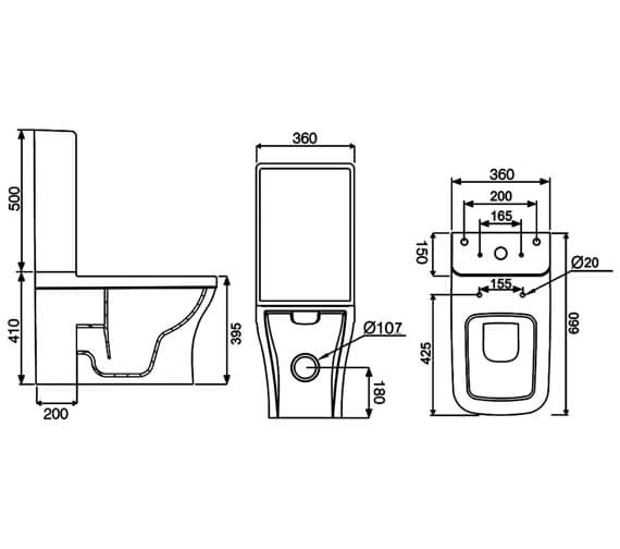 Roper Rhodes Cover Close Coupled Fully Enclosed WC Pan - CCCPAN-R.