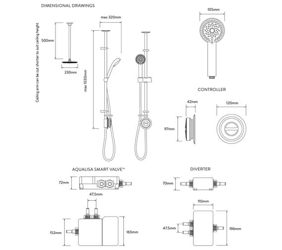Aqualisa Quartz Chrome Classic Exposed Riser Rail With Digital Valve ...