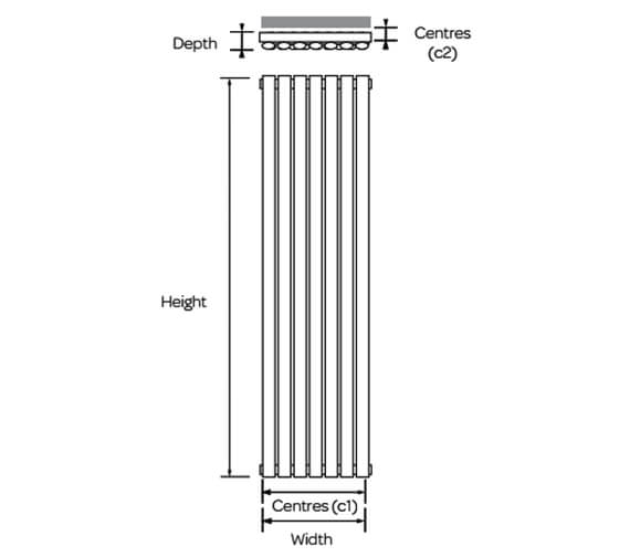Kartell K-Rad Aspen Vertical Single Panel Anthracite Radiator 420mm x ...