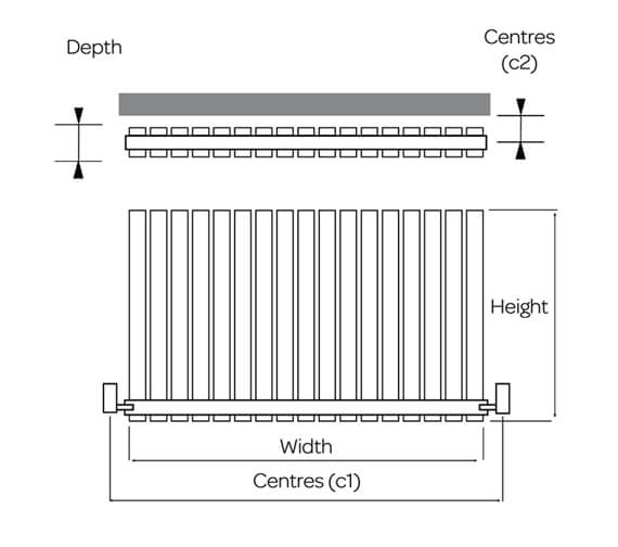 Kartell K-Rad Boston Horizontal Single Panel White Radiator 600mm High
