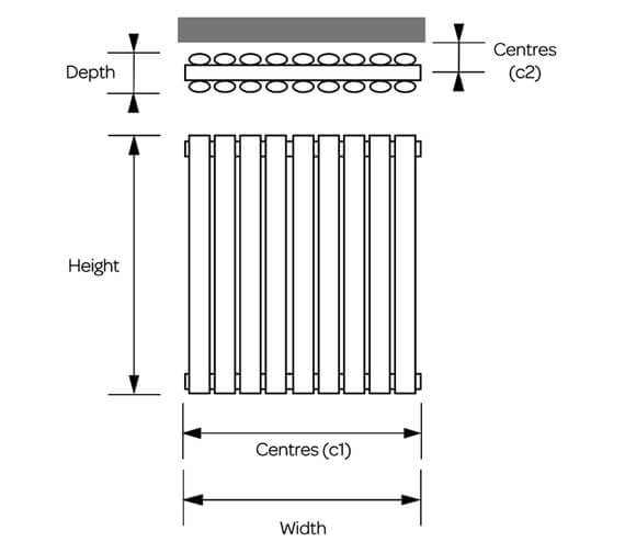 Kartell K-Rad Aspen Horizontal Double Sided Anthracite Radiator 600mm High