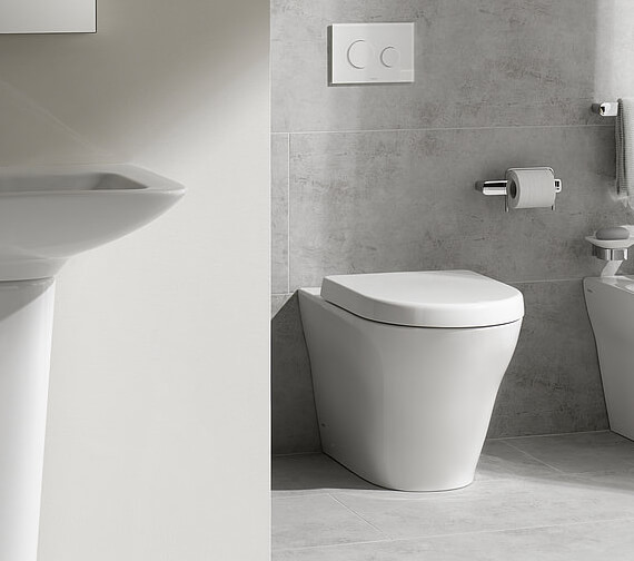 Toto MH 390 x 624mm Back-To-Wall Floor-Standing Rimless WC Pan - CW163Y