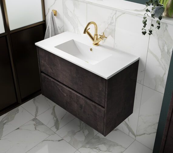 Hudson Reed Havana Wall Hung 2 Drawer Vanity Unit And Basin - HAV2102B.