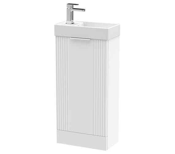 Nuie Deco Compact 400mm One Door Floor-Standing Cabinet And Basin - FLT120