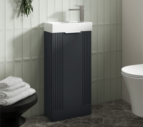 Nuie Deco Compact 400mm One Door Floor-Standing Cabinet And Basin - FLT120