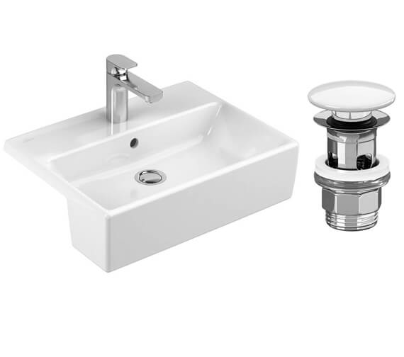 Villeroy And Boch Memento 550 x 160mm Semi-Recessed Basin.