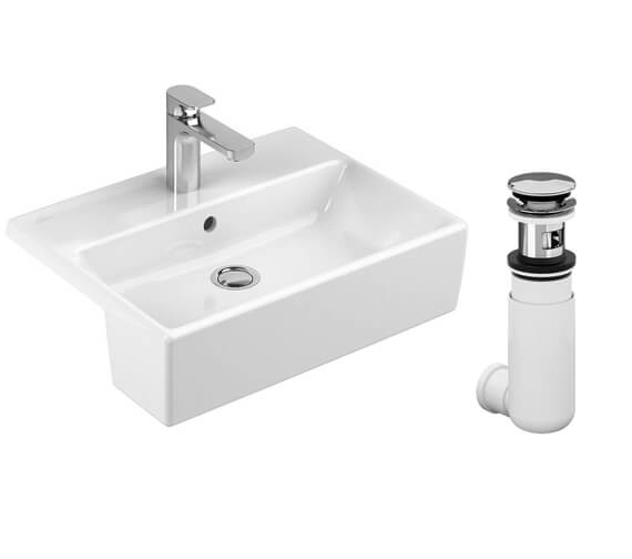 Villeroy And Boch Memento 550 x 160mm Semi-Recessed Basin.