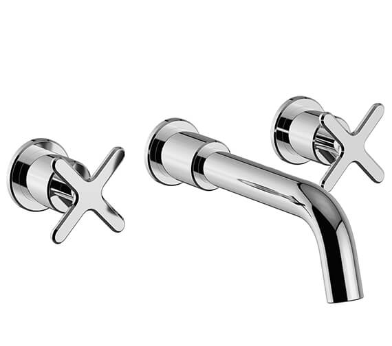 Heritage Salcombe 3 Tap Hole Wall Mounted Basin Mixer Tap