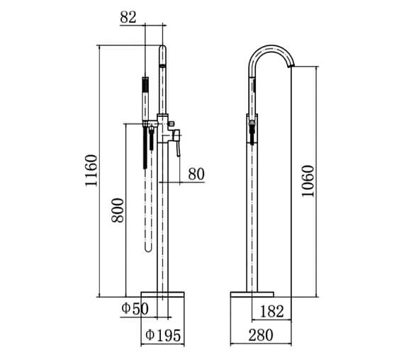 Niagara Harrow Free Standing Bath Shower Mixer Tap - 9096