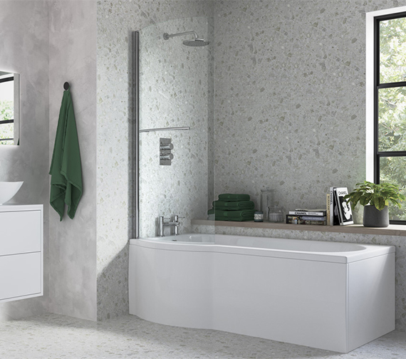 Joseph Miles Destry P-Shape 0 Tap-Hole Shower Bath Pack