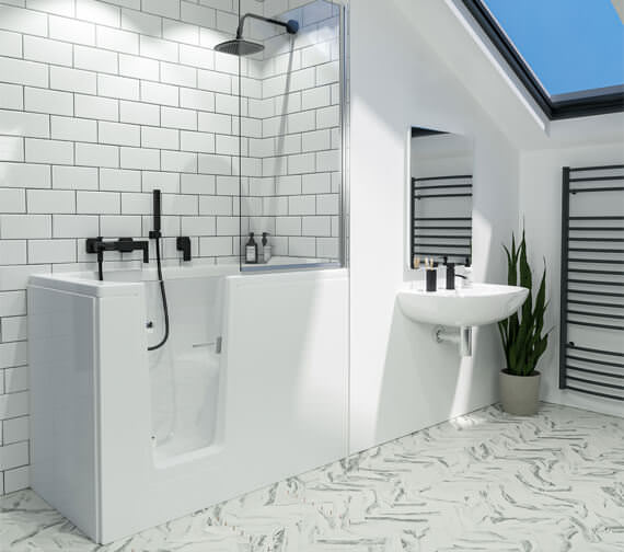 Trojan Comfort 1210 x 650mm Easy Access Deep Soak Bath White - B001914