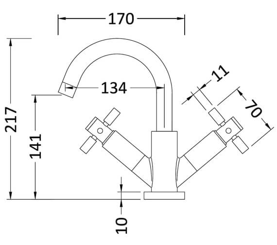 Hudson Reed Tec Mono Basin Mixer Tap With Waste - TEL315.
