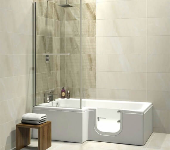 Trojan Solarna L Shaped 1700 x 850mm Easy Access Walk In Shower Bath ...