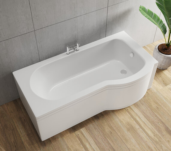 Trojan Concert P Shaped Encapsulated Baseboard Shower Bath White - B000938